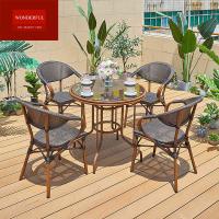 China Newest Design Outdoor Garden Dining Table Set with Water Proof Cast Aluminum Furniture for sale