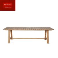 China All Weather Luxury Rattan Outdoor Furniture Teak Outdoor Dining Set for Outdoor Leisure for sale