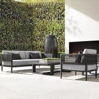 China Outdoor Rattan Wicker Patio Chaise Lounge Sofa Set for Modern Hotel Garden Furniture for sale