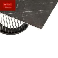 China Custom Nordic Square Modern Marble Black Dining Table for Your Apartment for sale