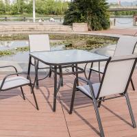 China Outdoor Patio Chairs Steel Frame Bistro Chair Mesh Garden Chair for Mail Packing for sale