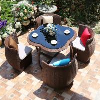 China Space Saving Outdoor Garden Chair and Table Rattan Furniture Bistro Cafe Set for Garden for sale