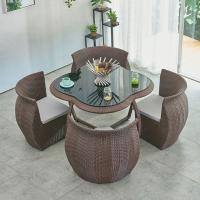 China Space Saving Outdoor Garden Chair and Table Rattan Furniture Bistro Cafe Set for Garden for sale