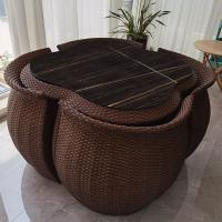 China Space Saving Outdoor Garden Chair and Table Rattan Furniture Bistro Cafe Set for Garden for sale