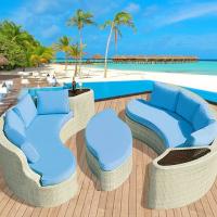 China Outdoor Garden Chair Set with Modern Rope Furniture and PE Rattan Wicker Sofa for sale