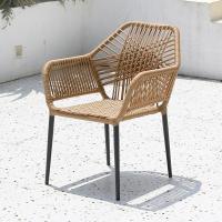China Modern Design Outdoor Dining Set with Weave Rattan Chairs and Aluminum Frame Table for sale