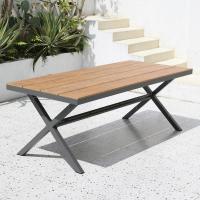 China Modern Design Outdoor Dining Set with Weave Rattan Chairs and Aluminum Frame Table for sale