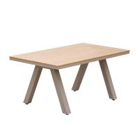 China 160/240*90*H73cm Outdoor Furniture Plywood Dining Table Set with Rope Chairs and Cushion for sale