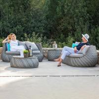China Mail Packing Rattan Sofa Set HDPE Wicker Outdoor Garden Table for Leisure on Patio for sale