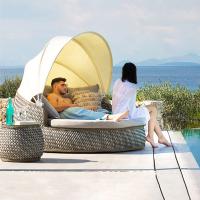 China Mail Packing Rattan Sofa Set HDPE Wicker Outdoor Garden Table for Leisure on Patio for sale