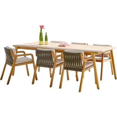 China Modern Outdoor Furniture Mail Packing Teak Tables and Chairs for Leisure Courtyard for sale
