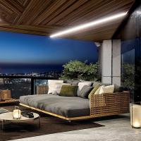 China Customized Sizes Outdoor Teak Bed Pool Furniture Solid Wood Daybed for Wood Patio Set for sale