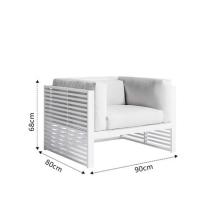 China Apartment Style Modern Outdoor Furniture Luxury Patio Aluminium Rope Sofa Chair Set for sale