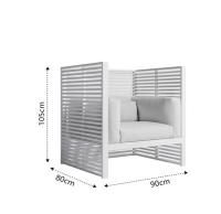 China Apartment Style Modern Outdoor Furniture Luxury Patio Aluminium Rope Sofa Chair Set for sale