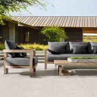 China Park Sofa Type Set Luxury Teak Wood Patio Sets for Modern Outdoor Furniture for sale