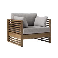 China Outdoor Garden Furniture Modern Design Teak Wood Sofa Set with Cushion and Cushion for sale