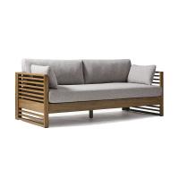 China Outdoor Garden Furniture Modern Design Teak Wood Sofa Set with Cushion and Cushion for sale