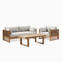 China Outdoor Garden Furniture Modern Design Teak Wood Sofa Set with Cushion and Cushion for sale