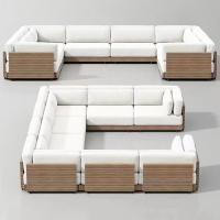 China Teak Outdoor Furniture Set Aluminum Patio Furniture Sofa Set Garden Lounge Sofa for sale