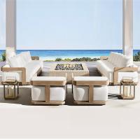 China Sun Poolside Daybed Outdoor Furniture Set Teak Wooden High End Modern Sofa for Garden for sale