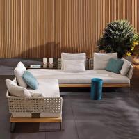 China Wooden Modern Outdoor Furniture Garden Sofa Set Teak Courtyard Morden Design Durable for sale