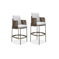 China Outdoor Patio Furniture Waterproof Aluminum Rope Garden Restaurant Dining Bar Chair for sale