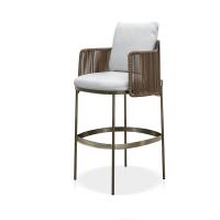 China Outdoor Patio Furniture Waterproof Aluminum Rope Garden Restaurant Dining Bar Chair for sale