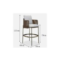 China Outdoor Patio Furniture Waterproof Aluminum Rope Garden Restaurant Dining Bar Chair for sale