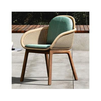 China Outdoor Furniture Eave Leisure Teak Wood Sofa Chair Armchair for Garden Set for sale