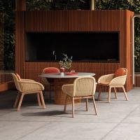 China Outdoor Furniture Eave Leisure Teak Wood Sofa Chair Armchair for Garden Set for sale