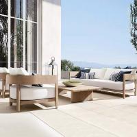 China Pedal Size 78*78*38 cm Outdoor Garden Wood Three Seater Sofa for Patio Furniture for sale