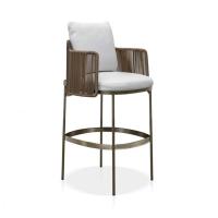 China Teak Wood Dining Set Metal Wood Table and Rattan Aluminium Chairs for Outdoor Furniture for sale