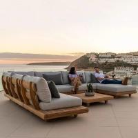 China Living Room Balcony Garden Patio Hotel Sectional Outdoor Sofa with Waterproof Cushions for sale