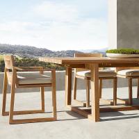China Teak Wood Garden Set Modern Outdoor Dining Furniture with Solid Wood Table and Chairs for sale