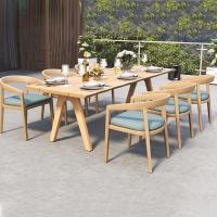 China Solid Teak Patio Furniture Modern Outdoor Dinner Sets for Garden Bistro Coffee Table for sale
