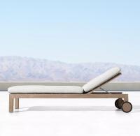 China Contemporary Design Style Teak Garden Furniture Modern Wood Chaise Lounge Sun Lounger for sale
