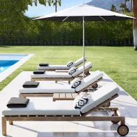 China Contemporary Design Style Teak Garden Furniture Modern Wood Chaise Lounge Sun Lounger for sale