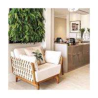 China Mail Packing All Weather Outdoor Furniture Garden Sofa in Weathered Teak with Cushions for sale