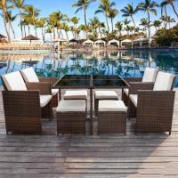 China Modern Design UV Resistant PE Rattan Outdoor Sofa Set for Space Saving Cube Furniture for sale