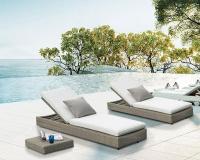 China Modern Design Hotel Pool Sun Lounger Outdoor Rattan Beach Lounge with Mail Packing for sale