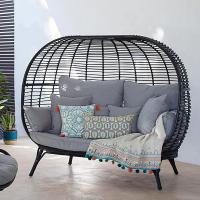China Aluminum Frame Hotel Pool PE Wicker Sun Bed Outdoor Lounger Bed for Beach Furniture for sale