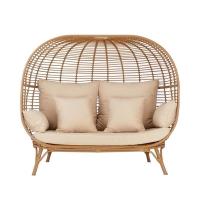 China Aluminum Frame Hotel Pool PE Wicker Sun Bed Outdoor Lounger Bed for Beach Furniture for sale