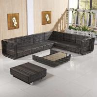 China Outdoor Rattan L Shape Sofa Garden Sofa Set with Patio Wicker Furniture for sale