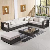 China Outdoor Rattan L Shape Sofa Garden Sofa Set with Patio Wicker Furniture for sale