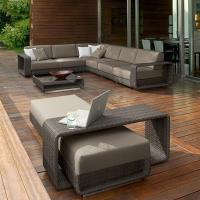 China Outdoor Rattan L Shape Sofa Garden Sofa Set with Patio Wicker Furniture for sale