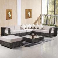 China Outdoor Rattan L Shape Sofa Garden Sofa Set with Patio Wicker Furniture for sale