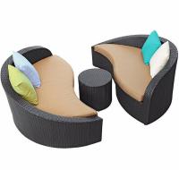 China Outdoor Furniture Resin Rattan Sun Lounger Perfect for Relaxation in Garden or Beach for sale