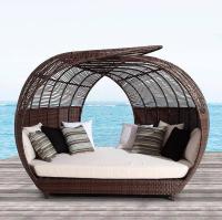 China Outdoor Furniture Resin Rattan Sun Lounger Perfect for Relaxation in Garden or Beach for sale