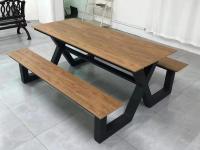 China Plastic Wood Desk Top Waterproof Aluminium Frame Mountain Park Bench Chair for Outdoor for sale
