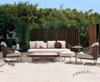 China Weather Resistant Teak and Aluminum Outdoor Sectional Sofa Set for Hotel Villa Garden for sale